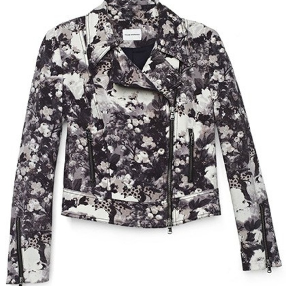 Club Monaco | Jackets & Coats | Club Monaco Botanical Floral Print Moto ...